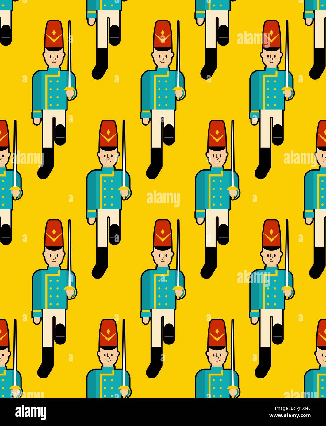 Toy soldier pattern seamless. Guardsman plaything background. Vector ...