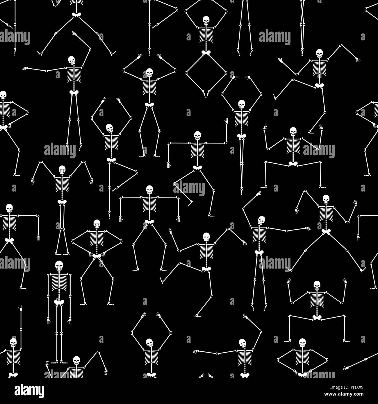 Skeleton pattern seamless. Skull and bone dance texture. Halloween ... Skeleton pattern seamless. Skull and bone dance texture. Halloween ...