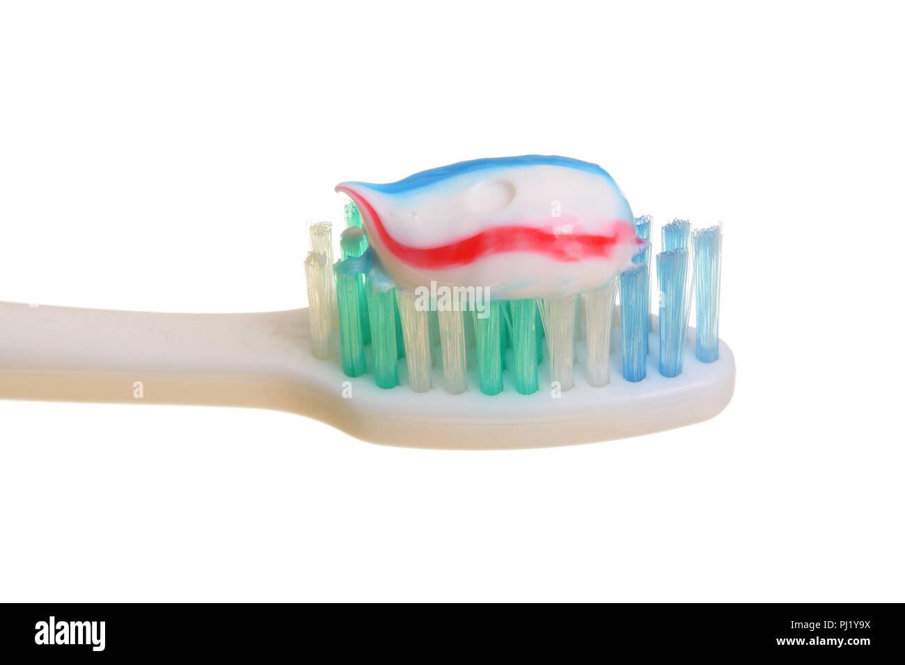 Toothbrush with toothpaste. Isolated on white background Stock Photo ...