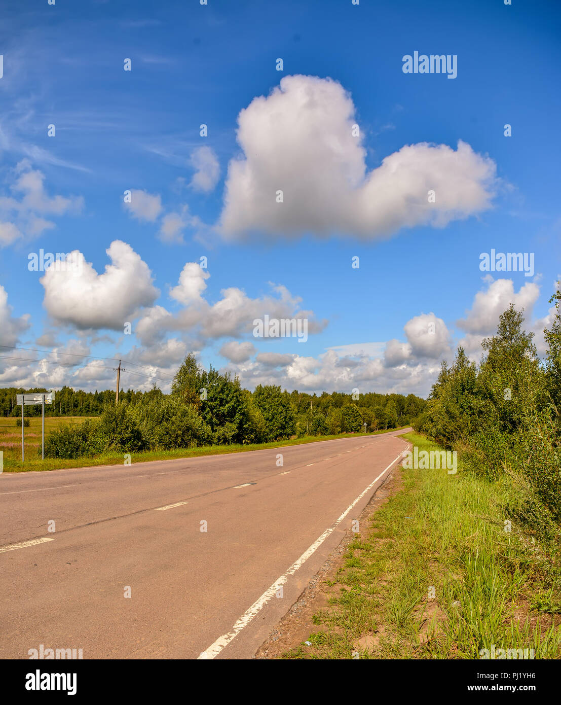 Landscape with clouds in the summer sky. The last days of August Stock ...