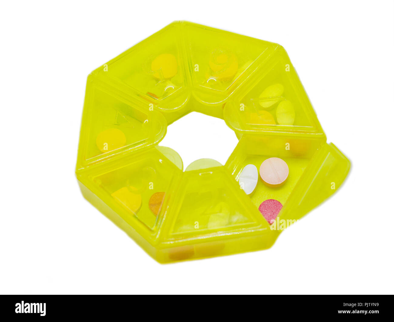 Pillbox weekly medication Cut Out Stock Images & Pictures - Alamy