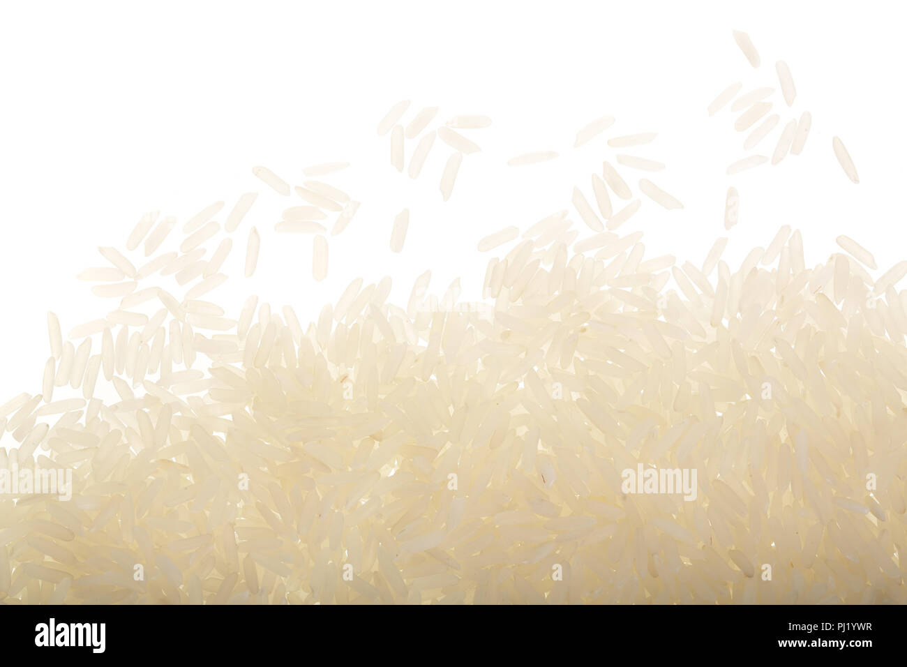 rice grains isolated on white background. Top view. Flat lay Stock ...