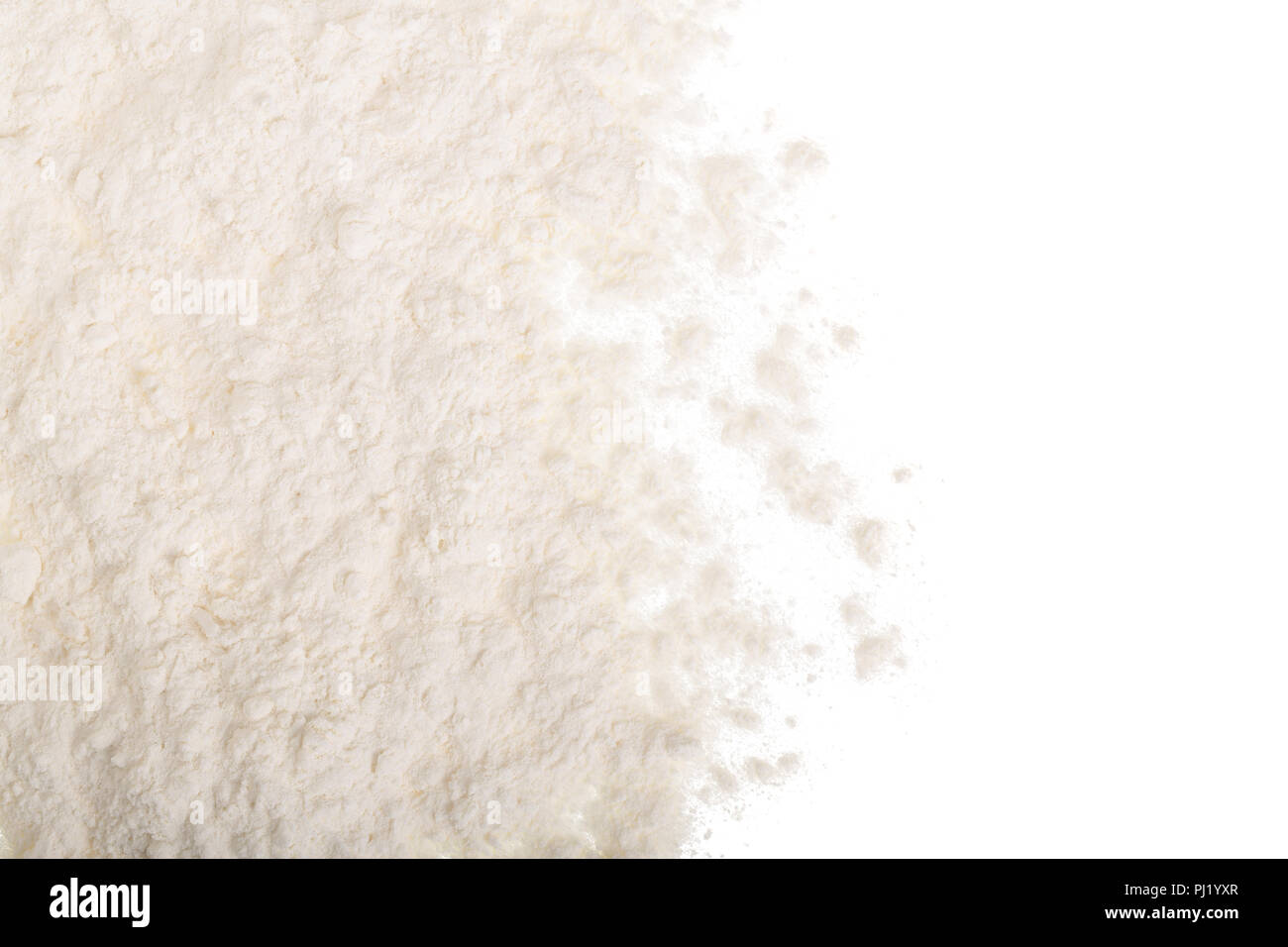Pile of flour isolated on white background with copy space for your ...