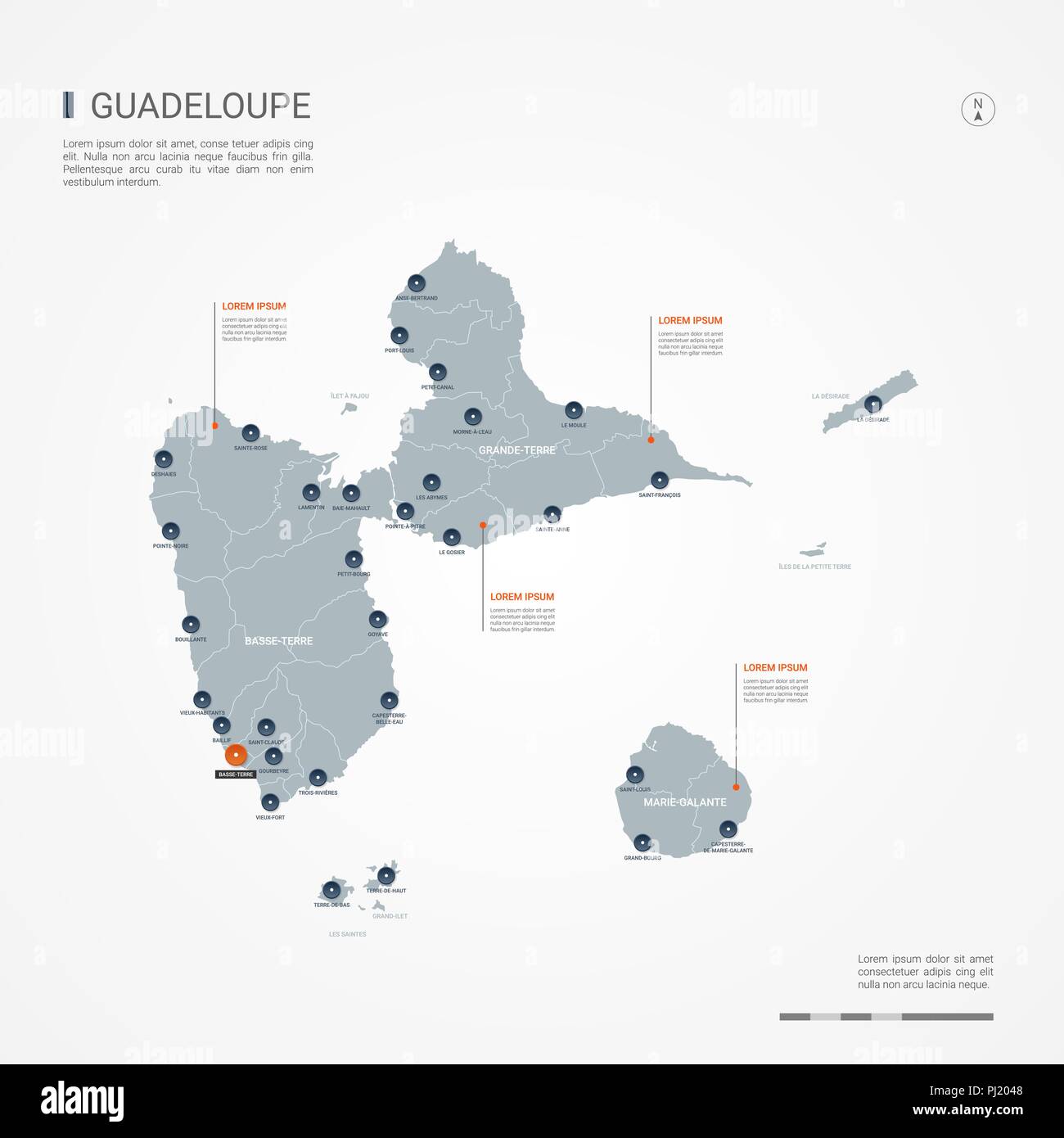 Guadeloupe map hi-res stock photography and images - Alamy