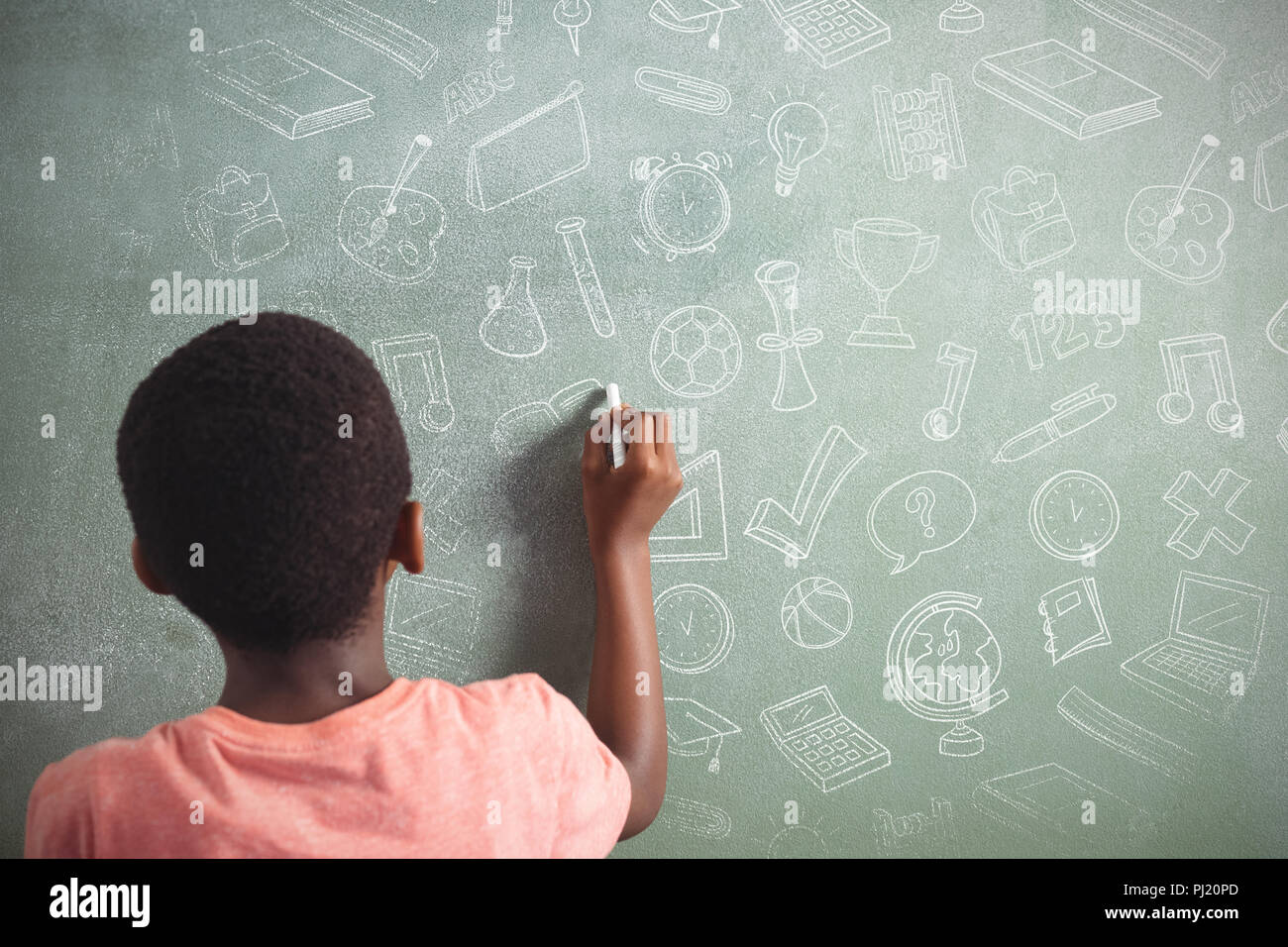 Boy writing in class 3d hi-res stock photography and images - Alamy