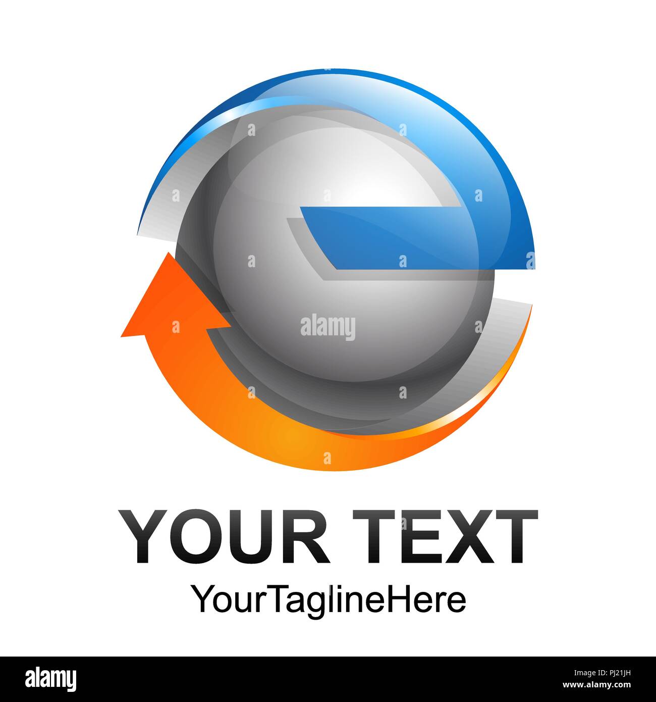 Creative abstract 3d sphere arrow up vector logo design template ...