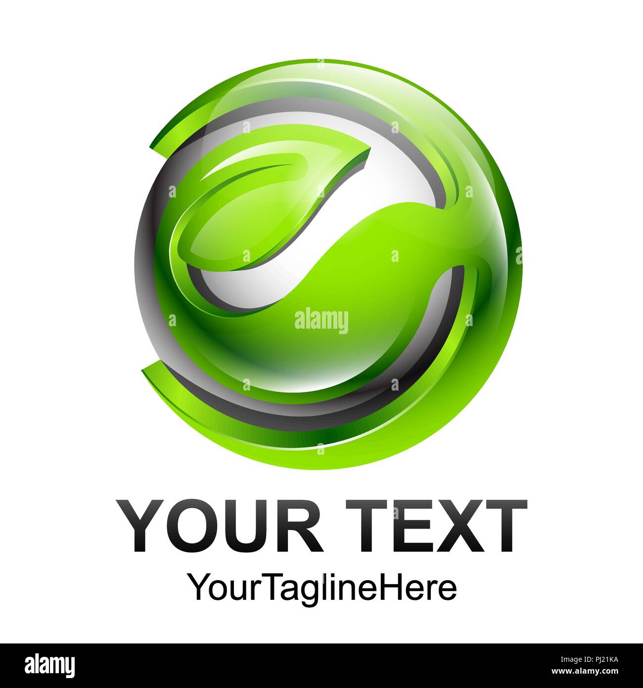 Creative abstract 3d sphere leave vector logo design template element ...