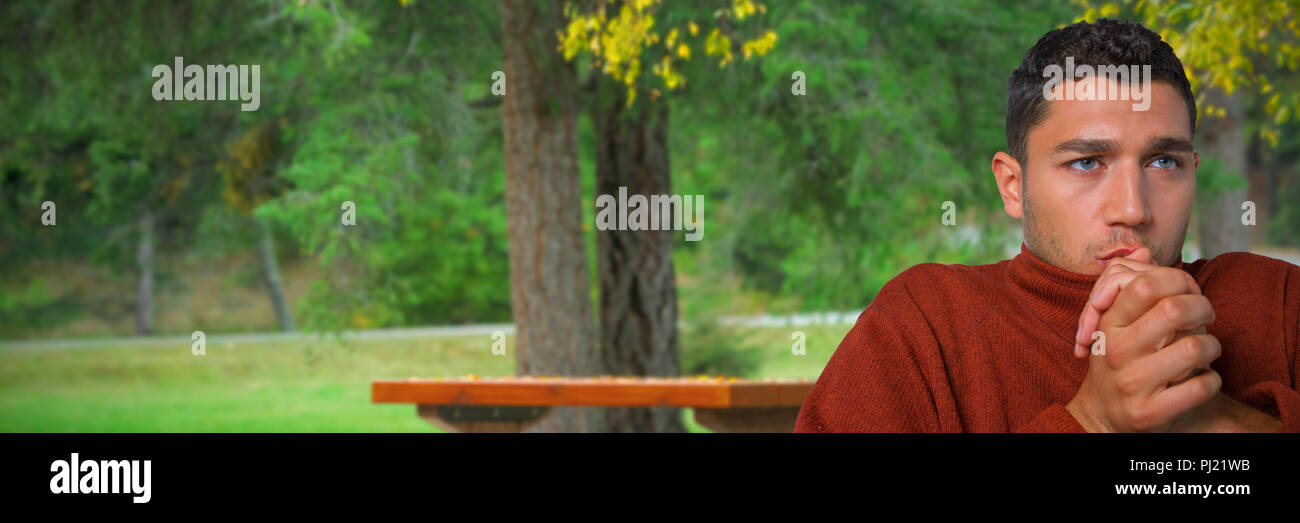 Composite image of man shivering from cold Stock Photo - Alamy