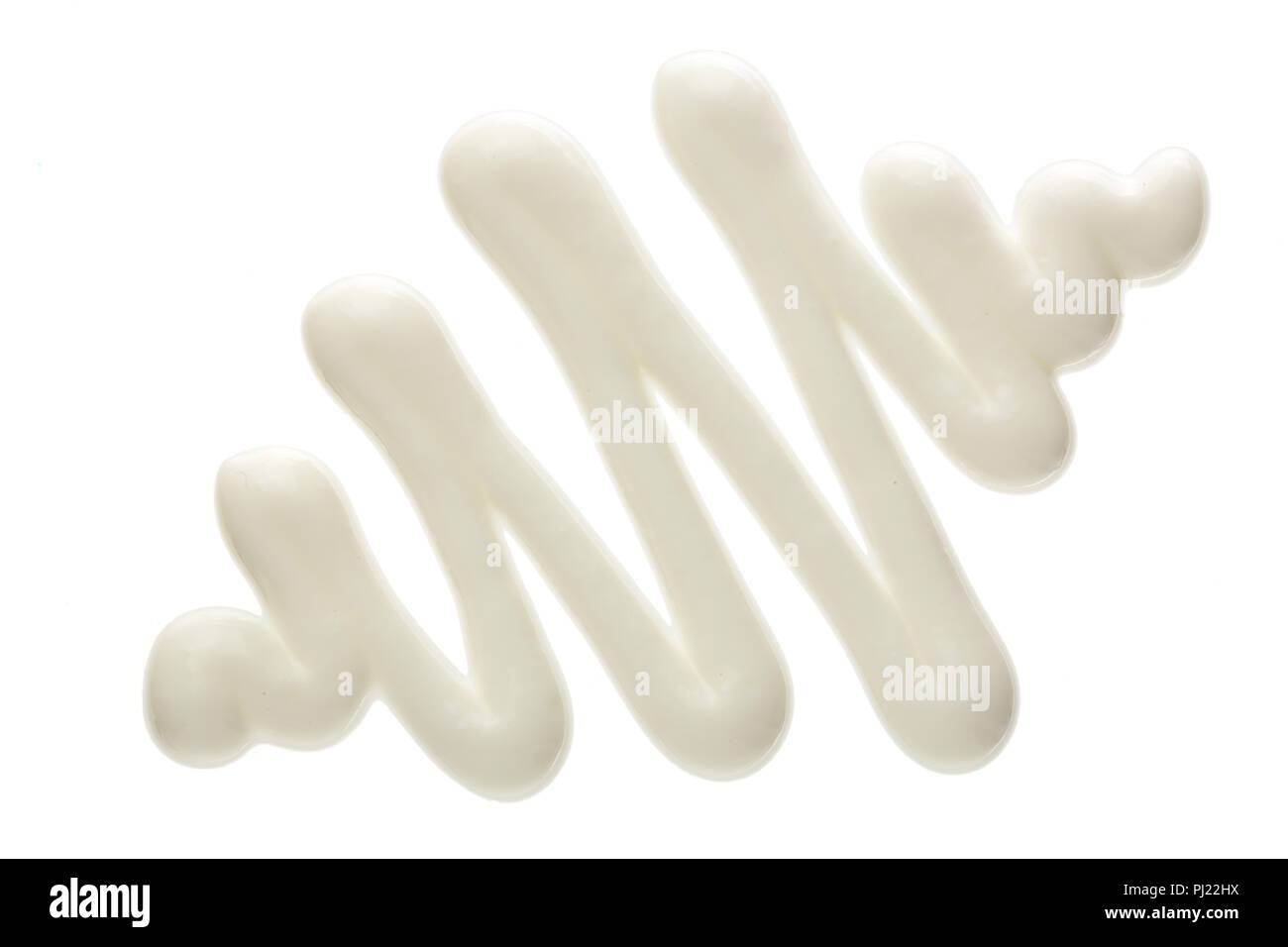 sour cream isolated on white background. Top view. Flat lay Stock Photo ...