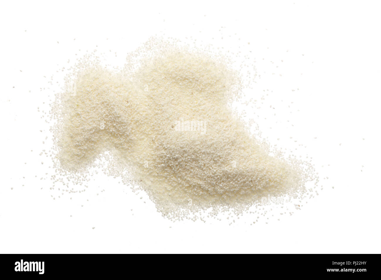 raw semolina isolated on white background. Top view Stock Photo - Alamy