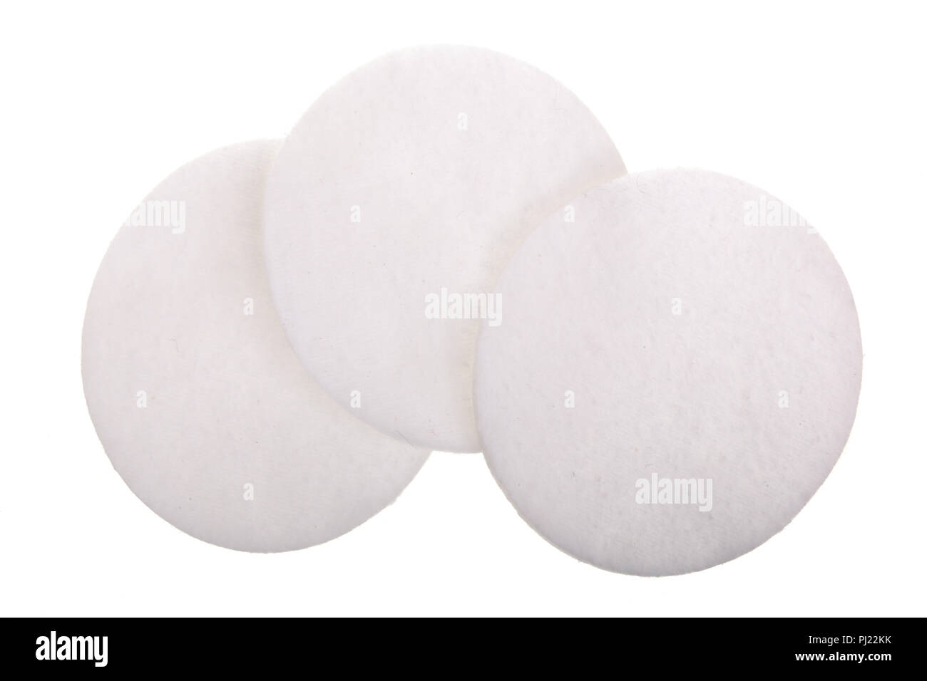 Cotton pads isolated on white background. Top view. Flat lay Stock ...