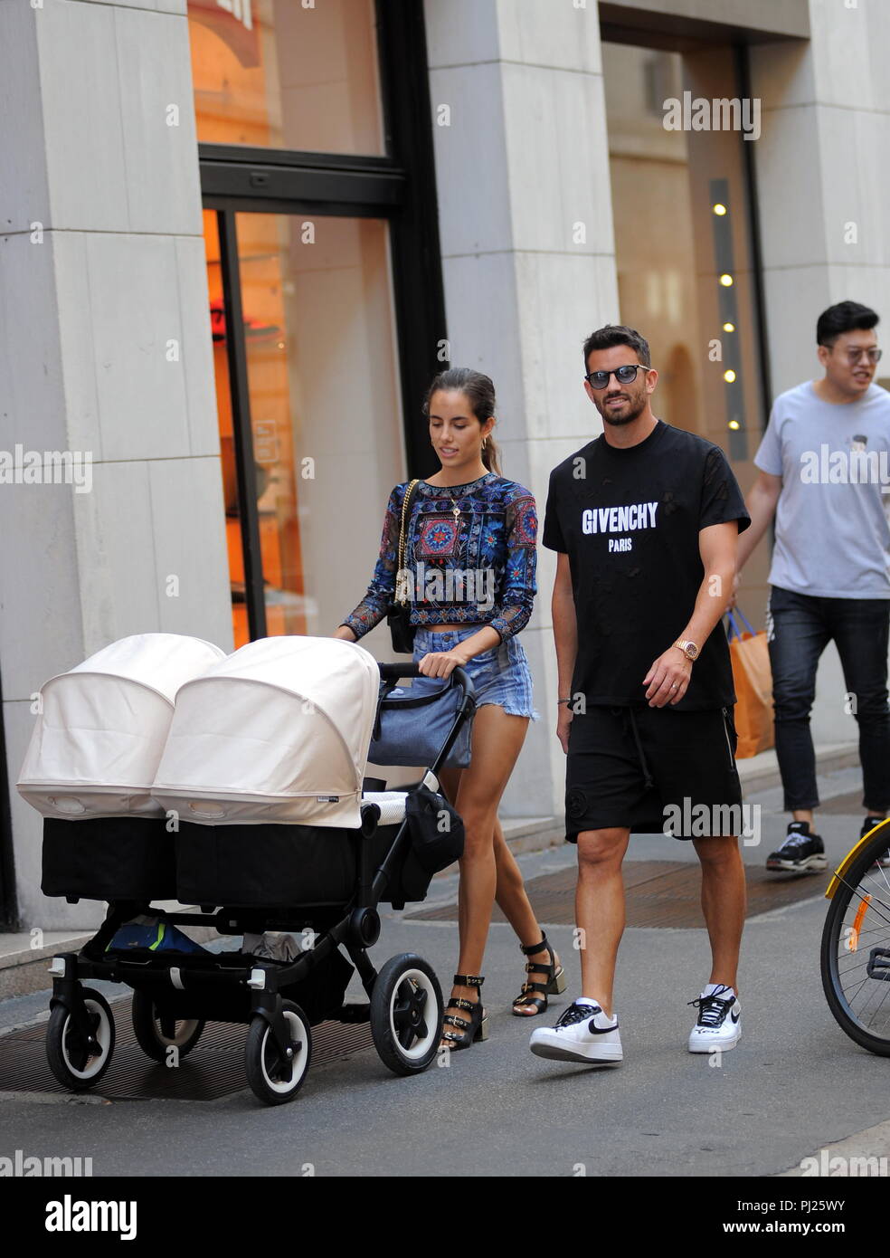 Milan, Mateo Musacchio and family in the center for shopping Mateo ...