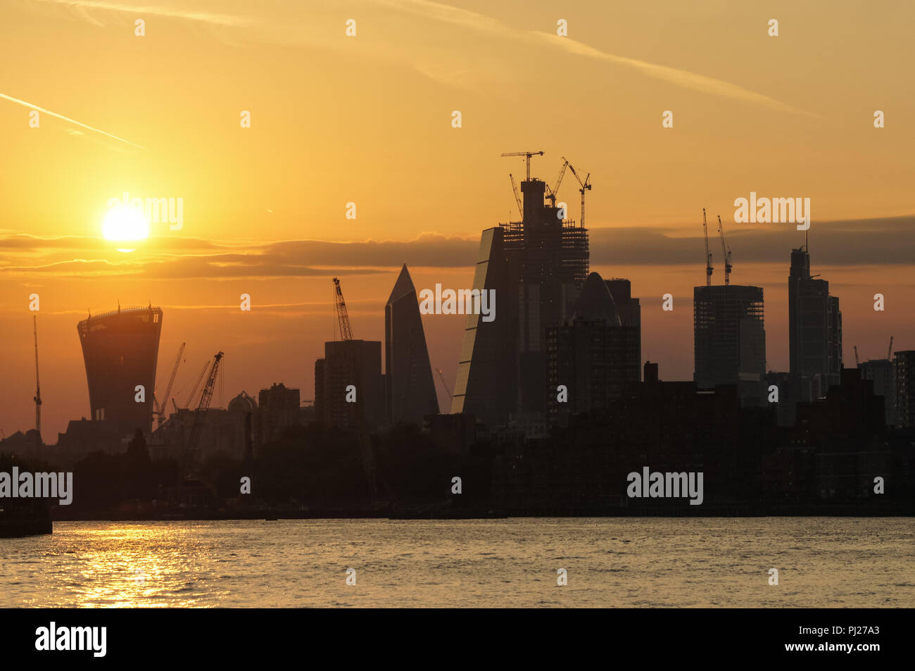 Sunset over the City in London, England, United Kingdom, UK Stock Photo ...