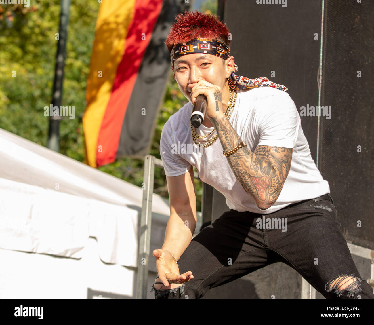 Philadelphia, Pennsylvania, USA. 2nd Sep, 2018. Korean rapper JAY PARK ...