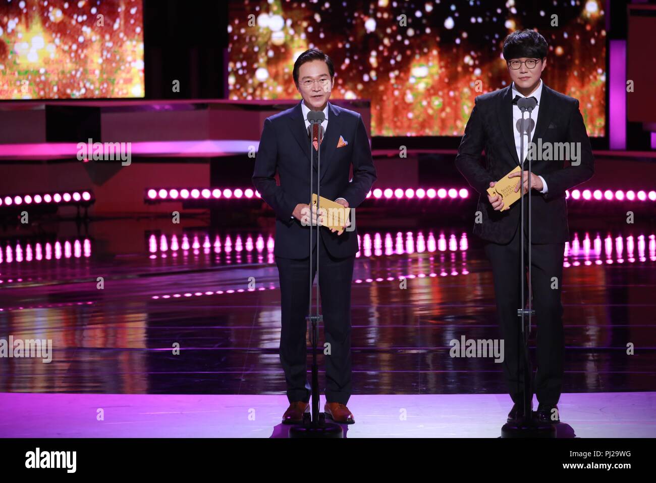 Seoul, Korea. 03rd Sep, 2018. Lee Bo-young, Park Seo Jun, Jasper Liu ...