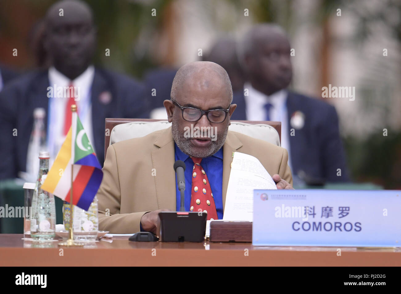 Beijing, China. 4th Sep, 2018. Comoros President Azali Assoumani ...