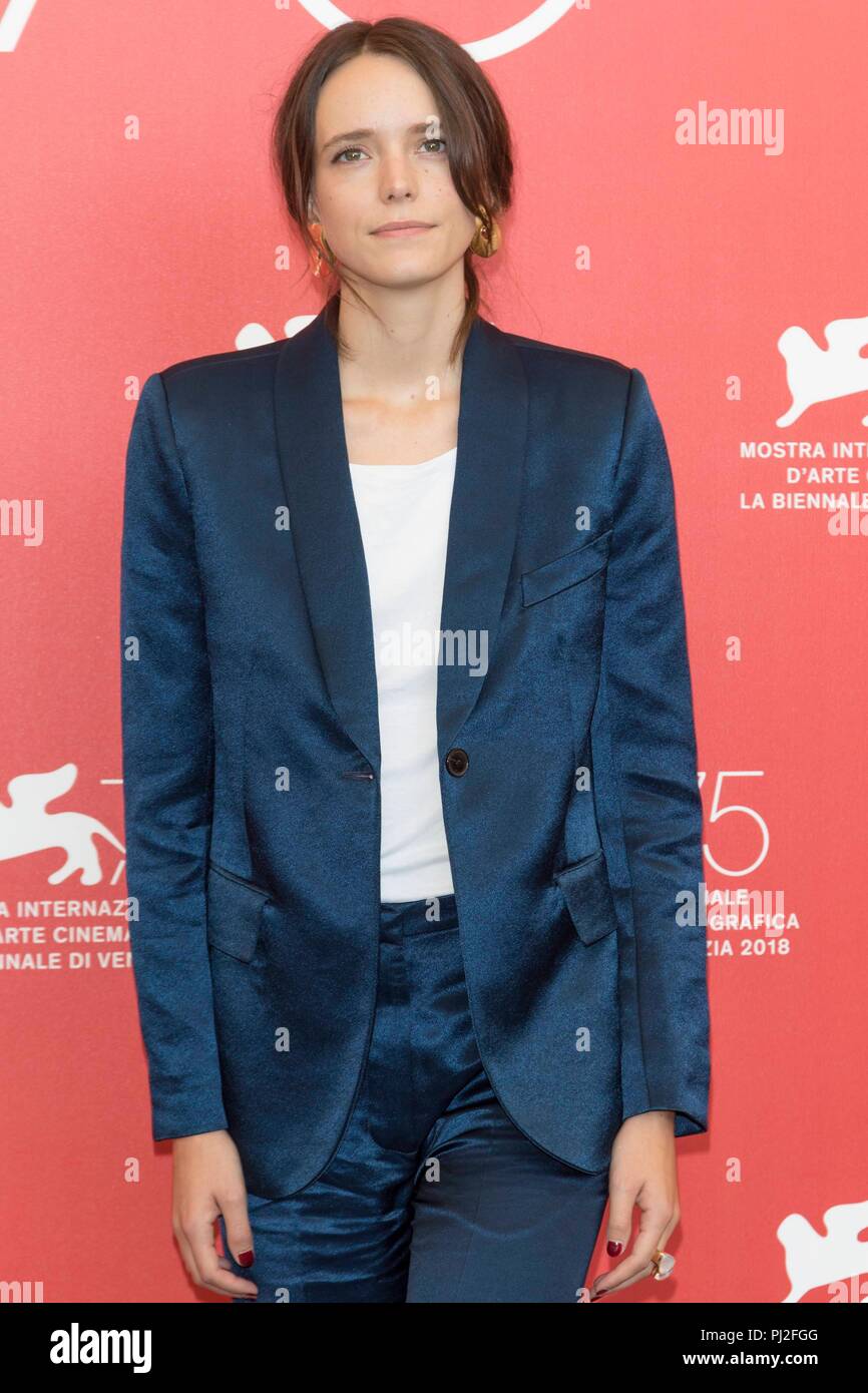 Stacy Martin poses at the photo call of 'Vox Lux' during the 75nd ...