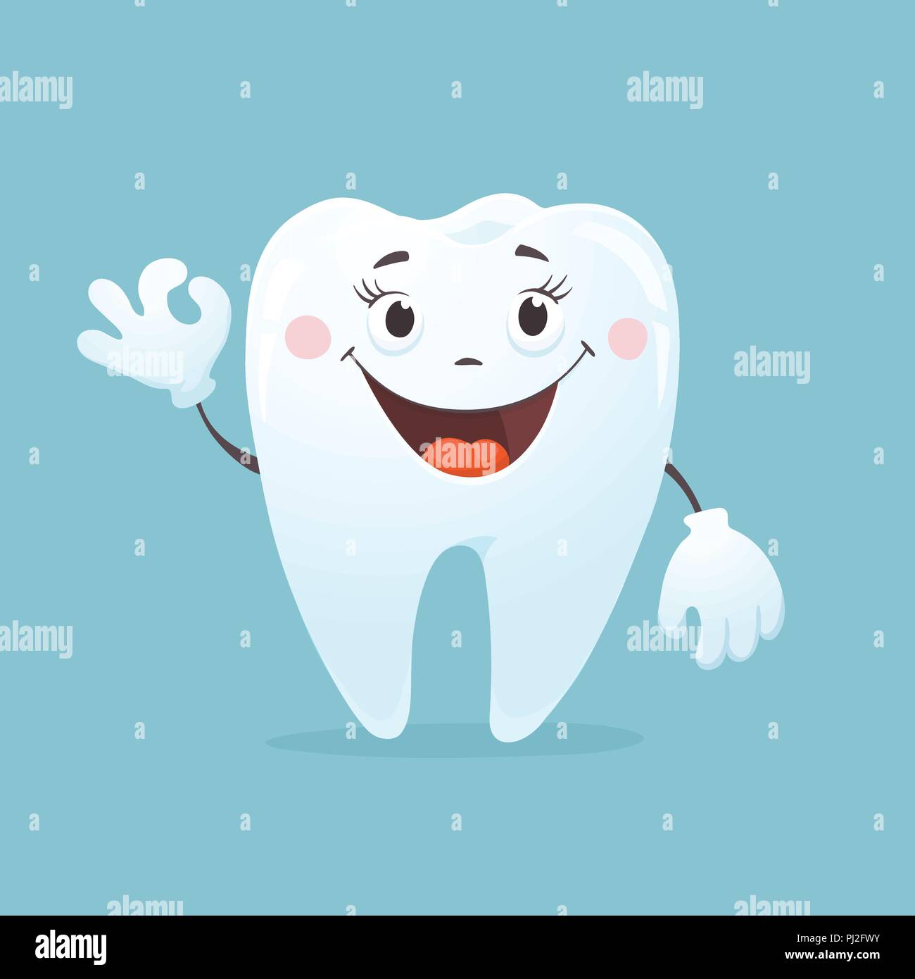 Cute smiling tooth icon hi-res stock photography and images - Alamy