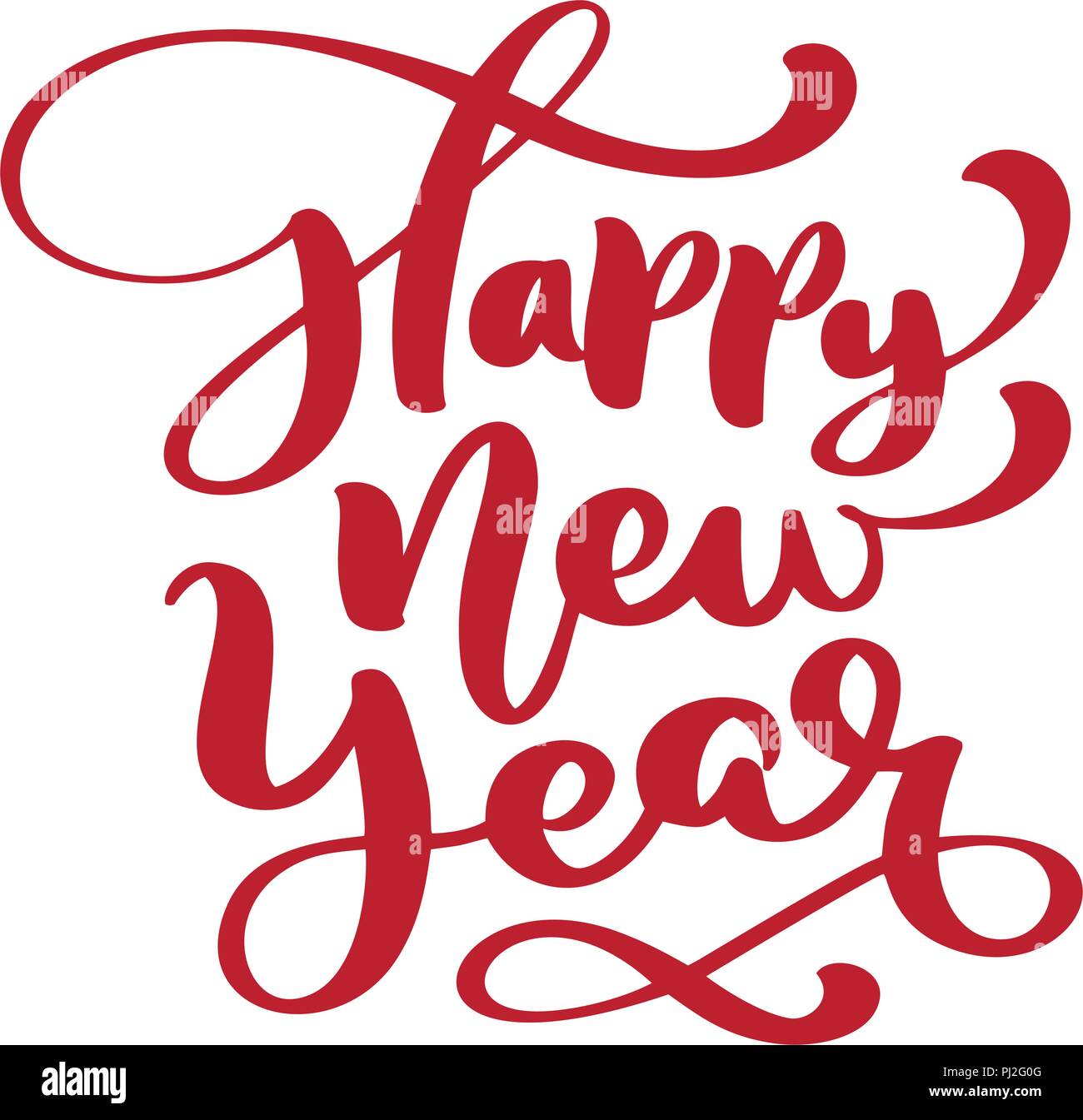 Happy New Y vector text Calligraphic Lettering design card template ...