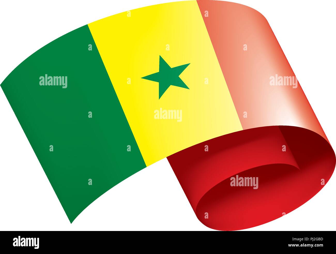 Senegal flag, vector illustration on a white background Stock Vector ...