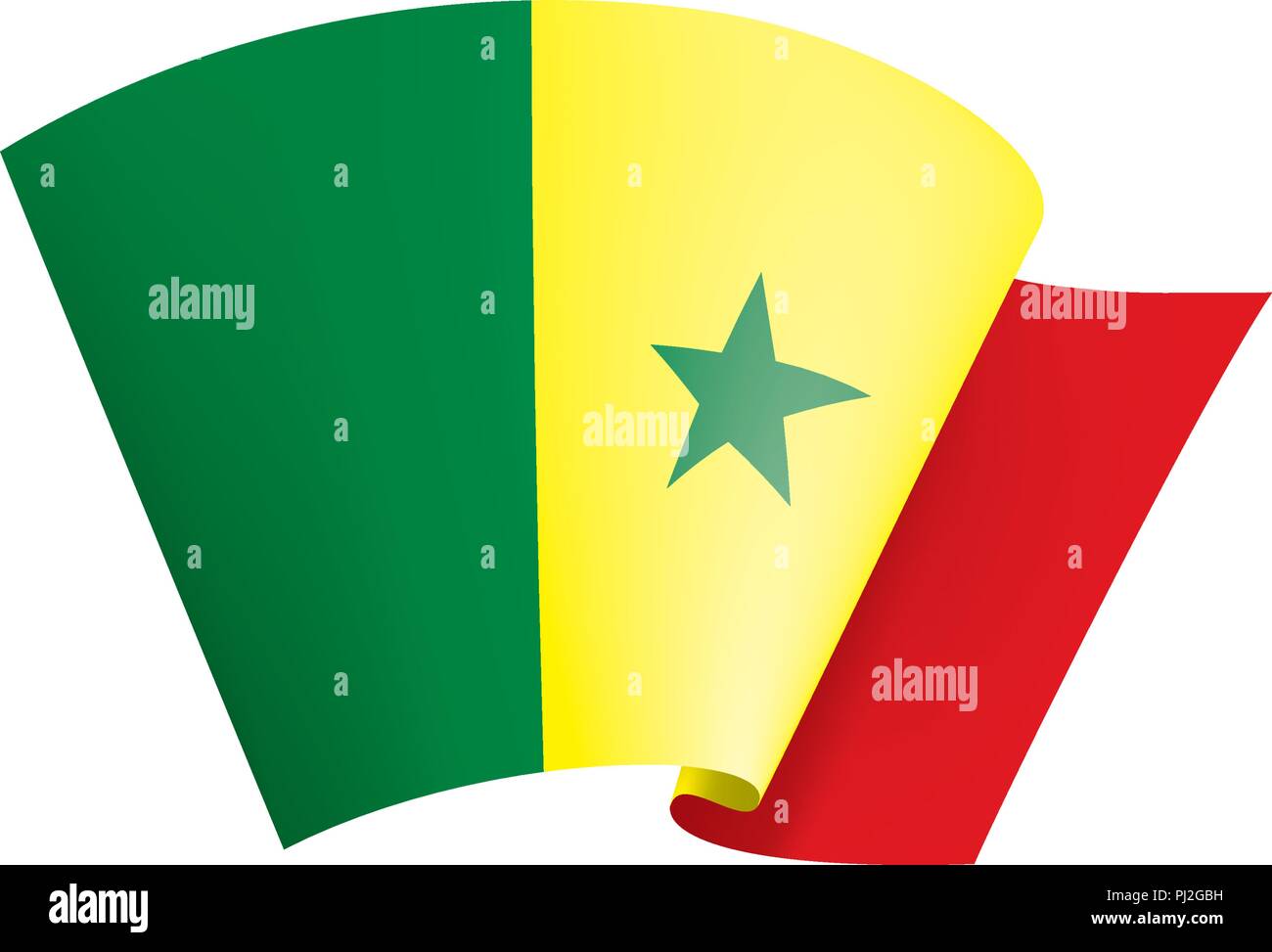 Senegal flag, vector illustration on a white background Stock Vector ...