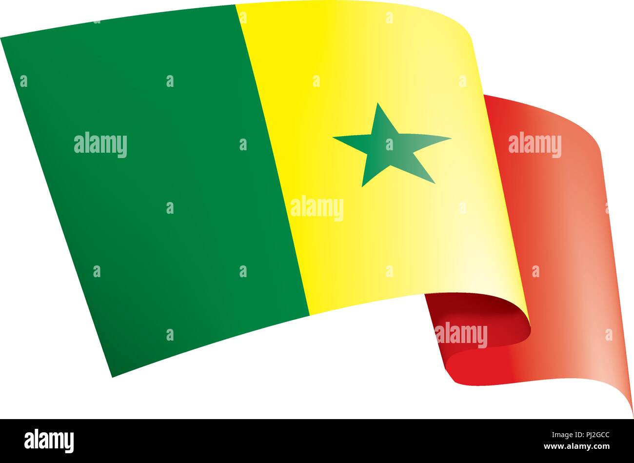 Senegal flag, vector illustration on a white background Stock Vector ...