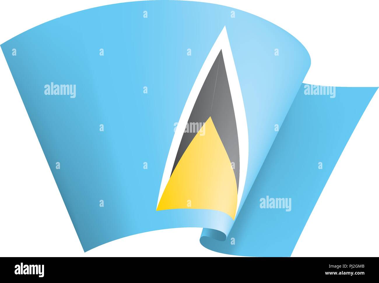 Realistic flag saint lucia Stock Vector Images - Alamy