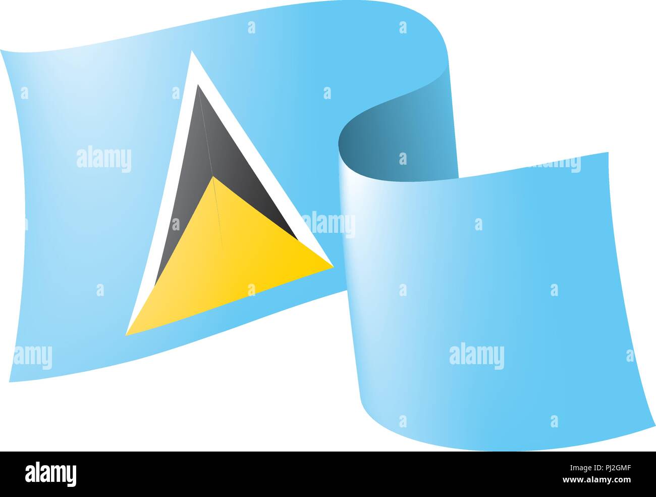 Saint Lucia flag, vector illustration on a white background Stock ...