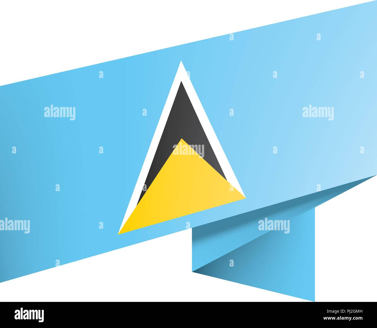 Saint Lucia flag, vector illustration on a white background Stock ...
