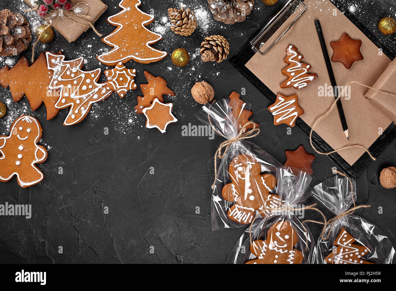 A Christmas gingerbread cookie in the shape of a Christmas tree in a ...