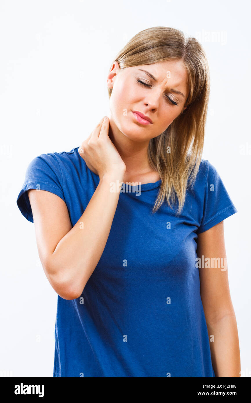 Beautiful young woman neck problems hi-res stock photography and images ...