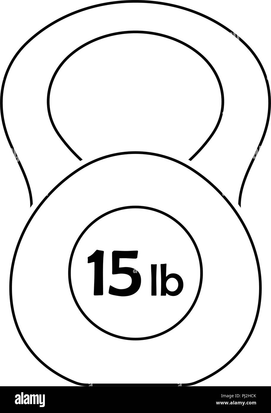 Kettlebell icon. Thin line design. Vector illustration Stock Vector ...