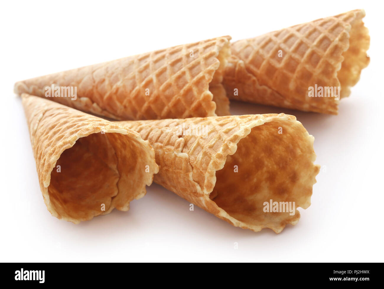 Ice cream cone over white background Stock Photo - Alamy