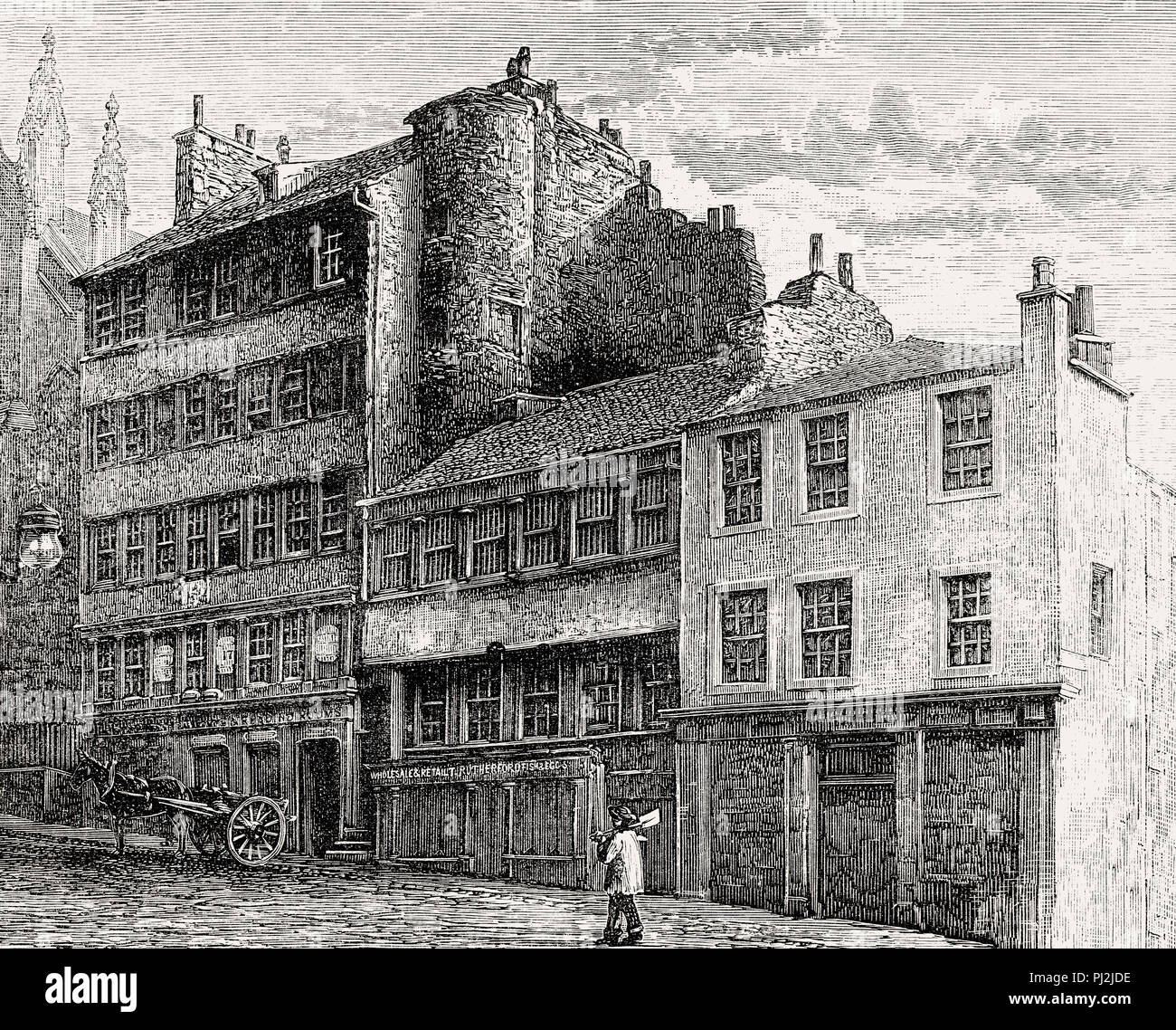 The Excise Office at the Netherbow Port, Edinburgh, Scotland, 19th ...