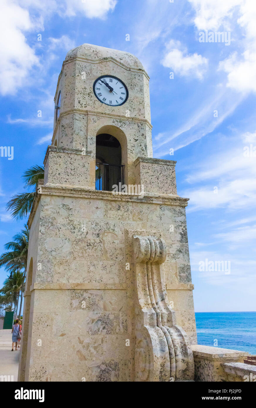 Palm Beach, Florida, USA clock tower on Worth Ave Stock Photo - Alamy