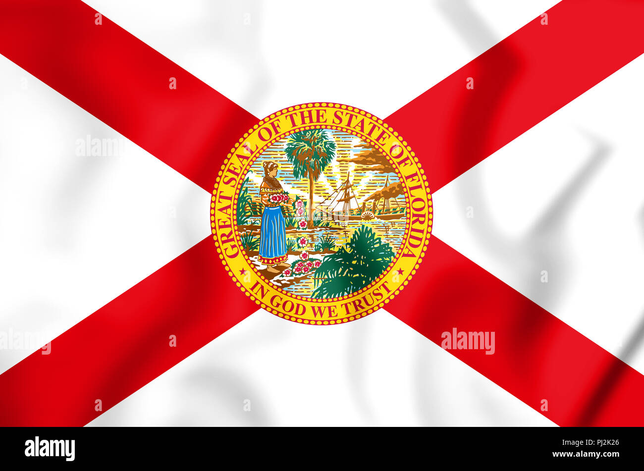 3D Flag of Florida, USA. 3D Illustration Stock Photo - Alamy