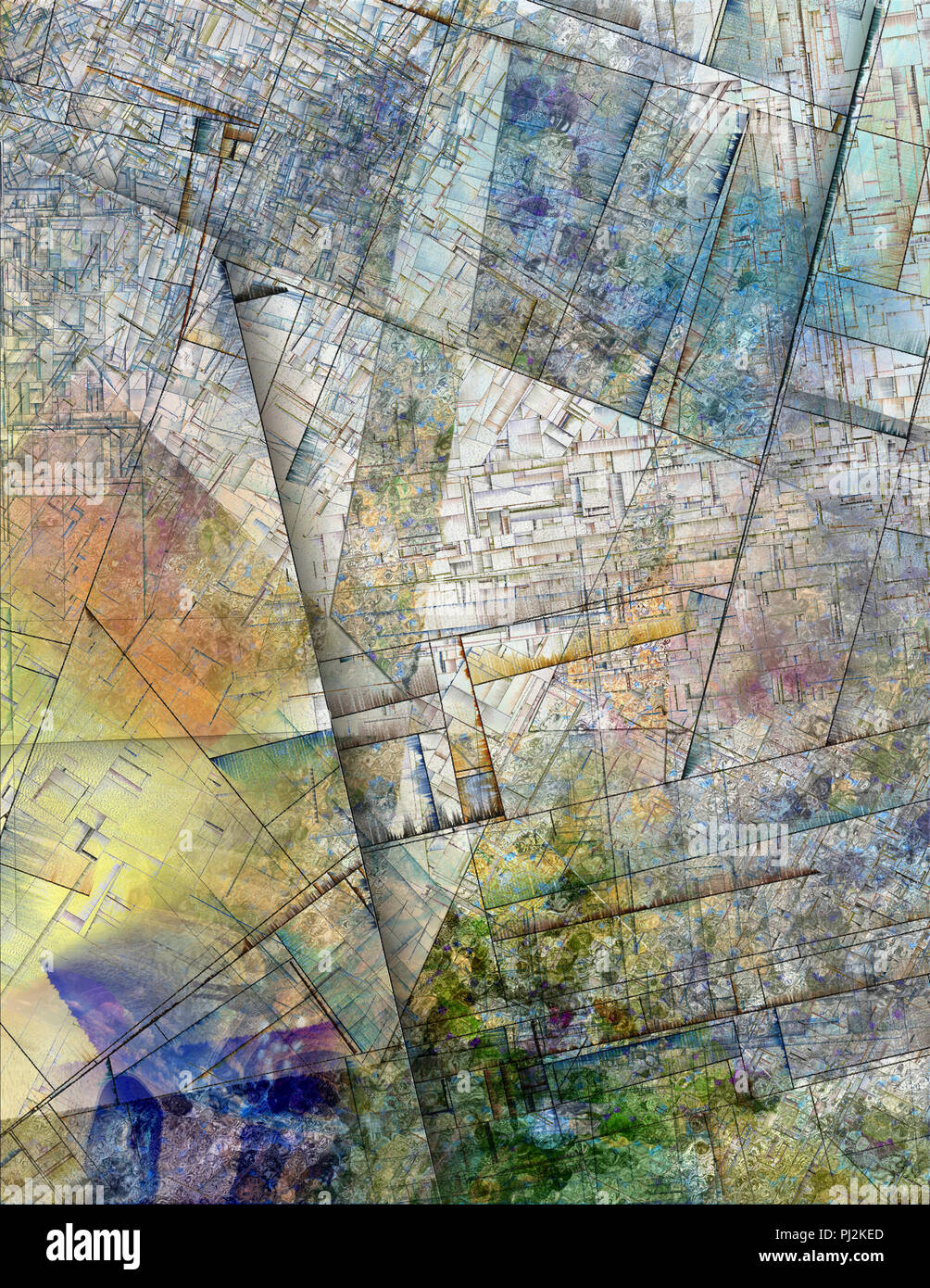 Abstract composition. Intersecting lines and colors Stock Photo - Alamy