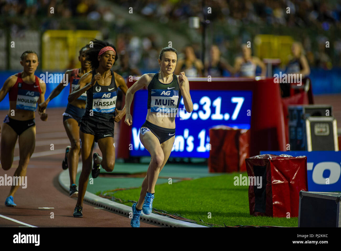 BRUSSELS - BELGIUM, 31 AUG 18. Laura Muir of great Britain competing in the Women's 1500m at the ...