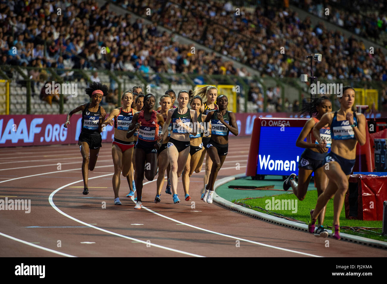 BRUSSELS - BELGIUM, 31 AUG 18. Laura Muir of great Britain competing in the Women's 1500m at the ...