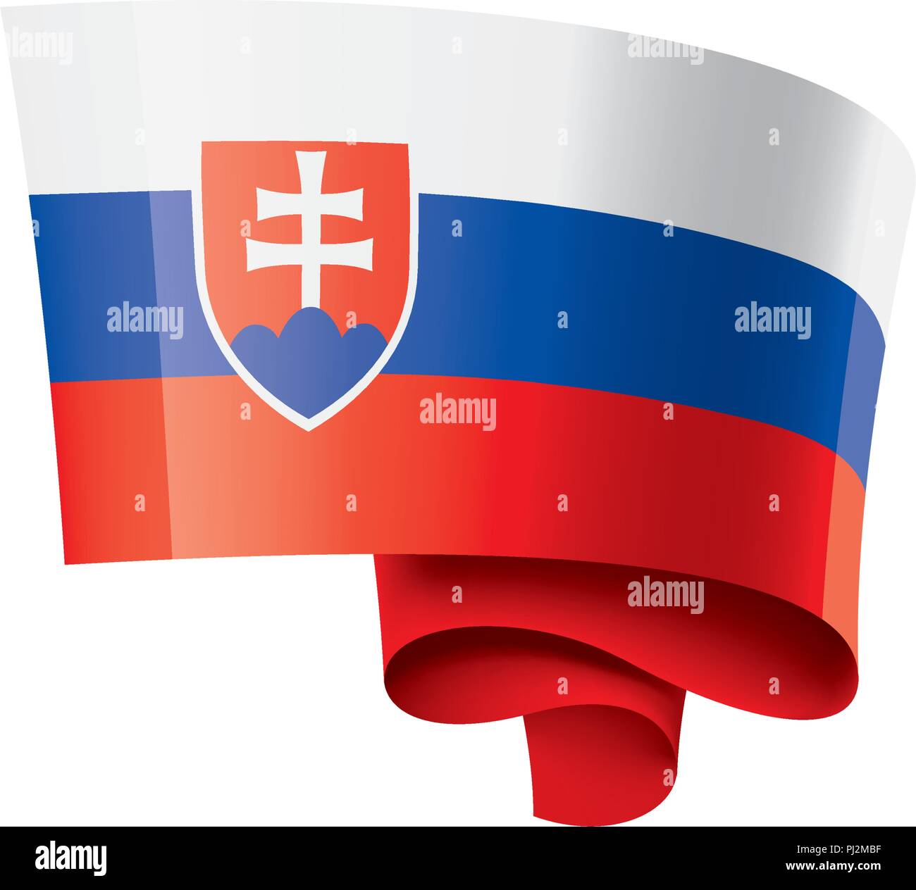 Slovakia flag, vector illustration on a white background Stock Vector ...