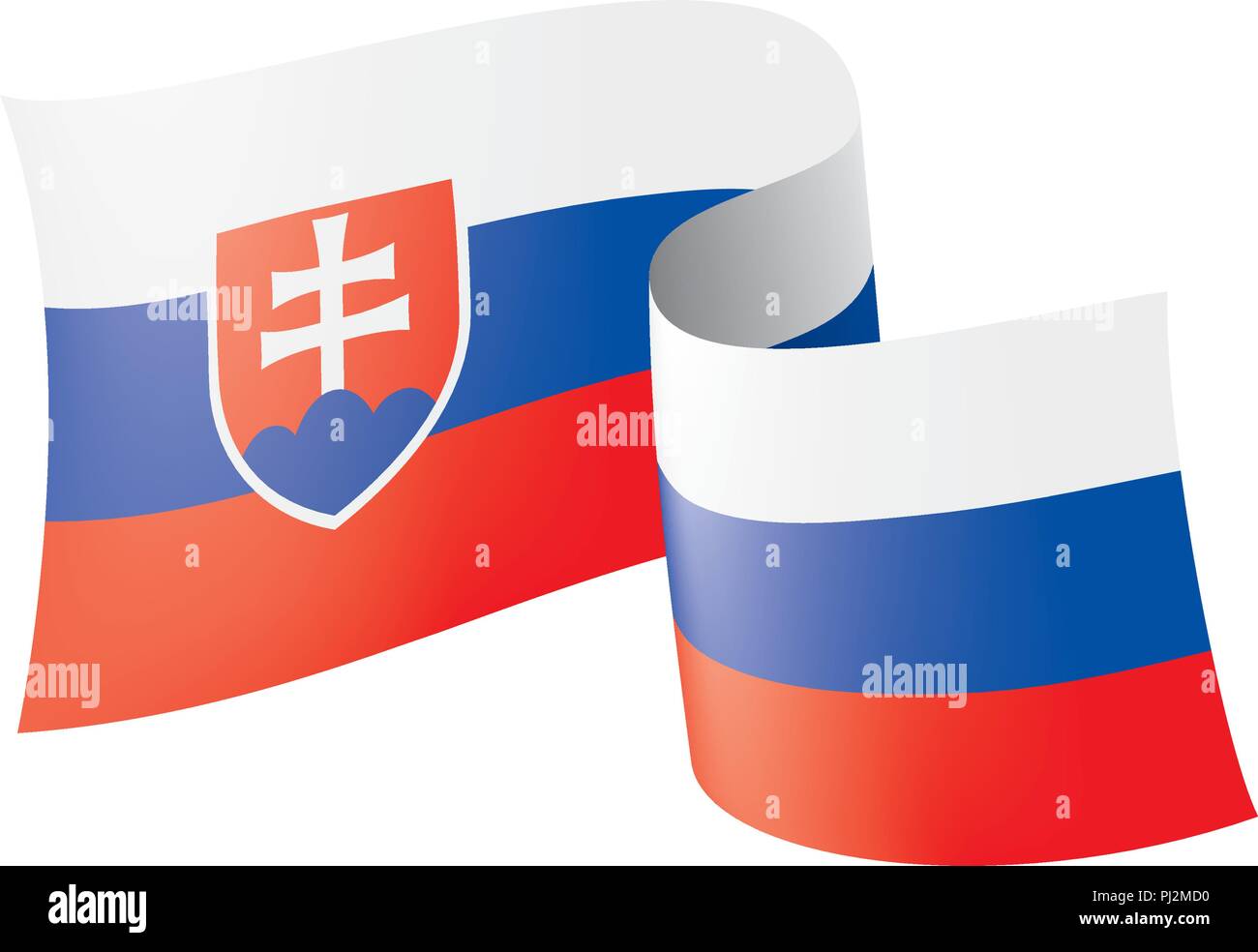 Slovakia flag, vector illustration on a white background Stock Vector ...
