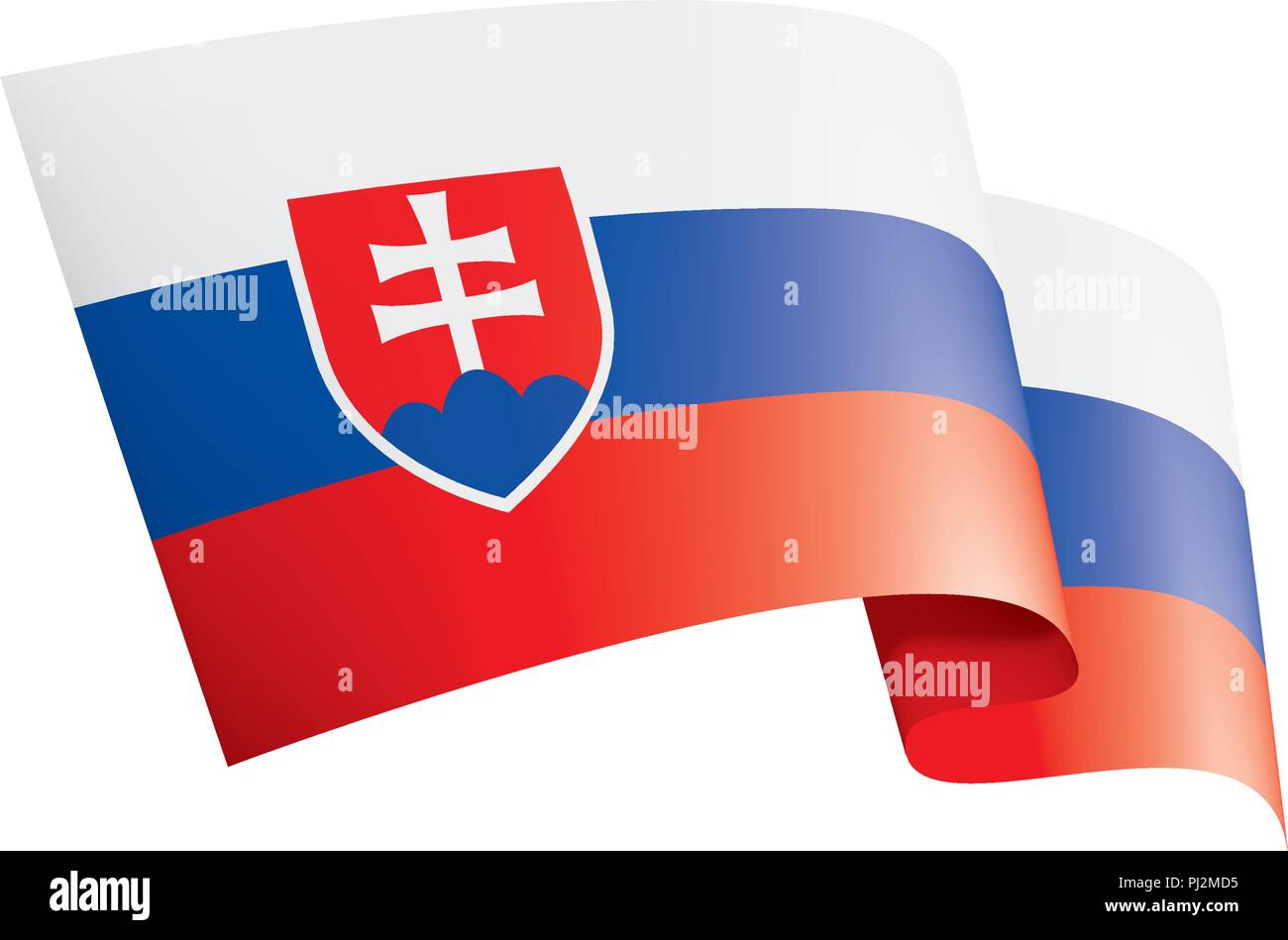 Slovakia flag, vector illustration on a white background Stock Vector ...