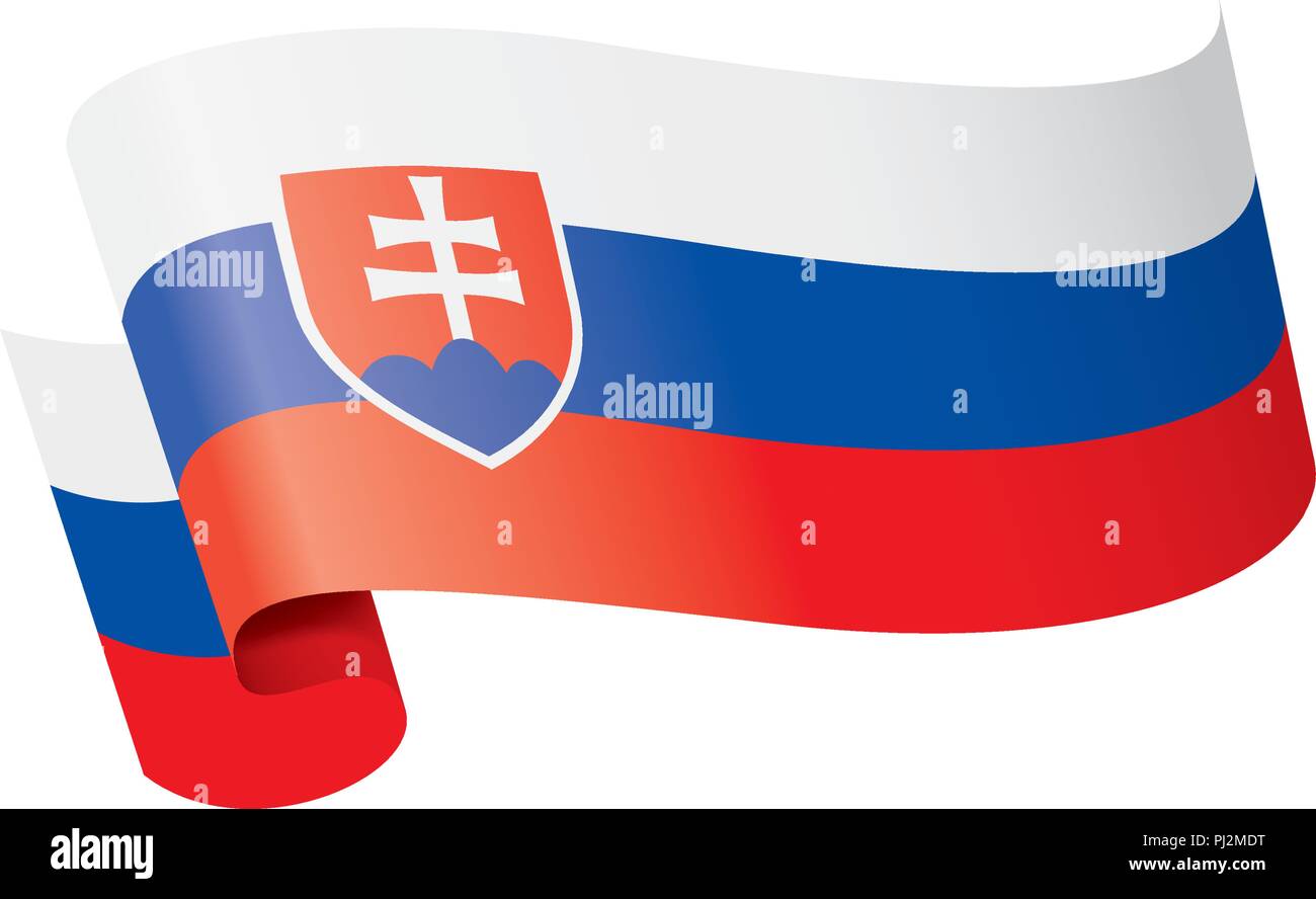 Slovakia flag, vector illustration on a white background Stock Vector ...