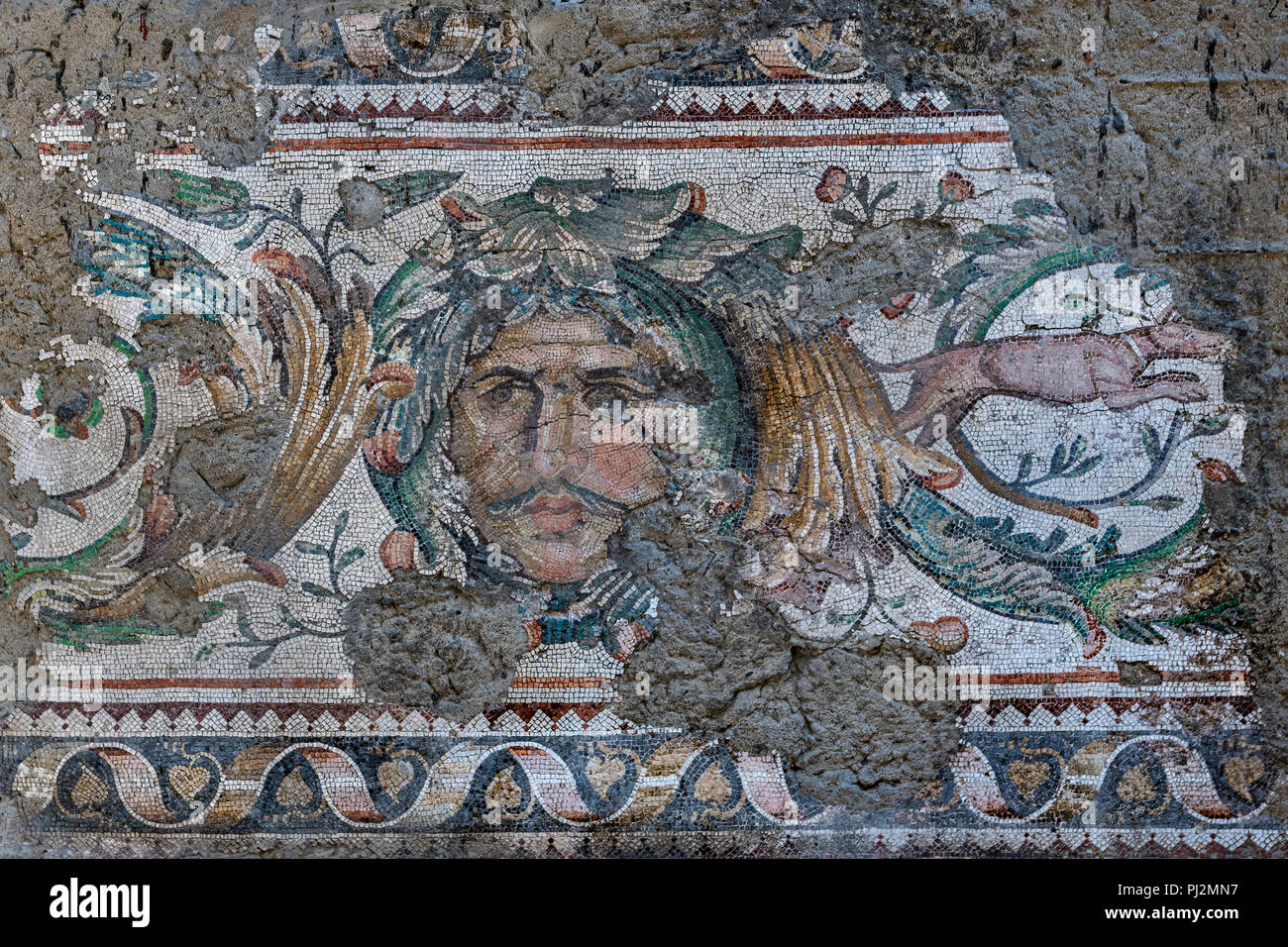 Mosaic details of The Great Byzantine Palace in Sultanahmet Square in ...