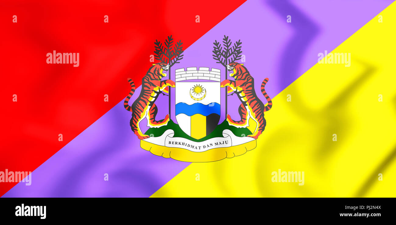 3D Flag of Ipoh (Perak State), Malaysia. 3D Illustration Stock Photo ...