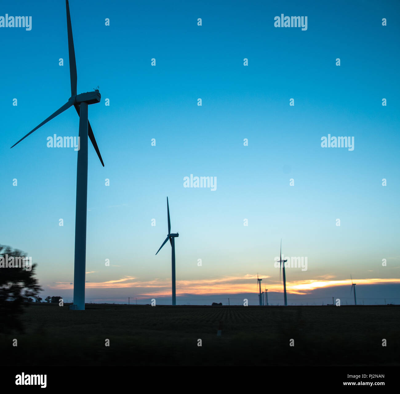 Wind Turbine Steel Bridge close from Chicago US Stock Photo - Alamy