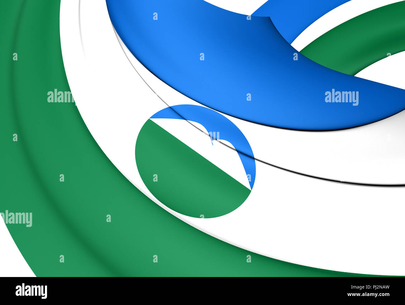 3D Flag of Kabardino-Balkar Republic, Russia. 3D Illustration Stock ...