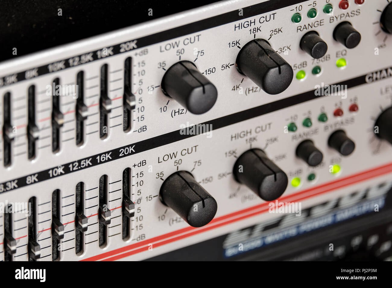 Audio controller black color Stock Photo - Alamy