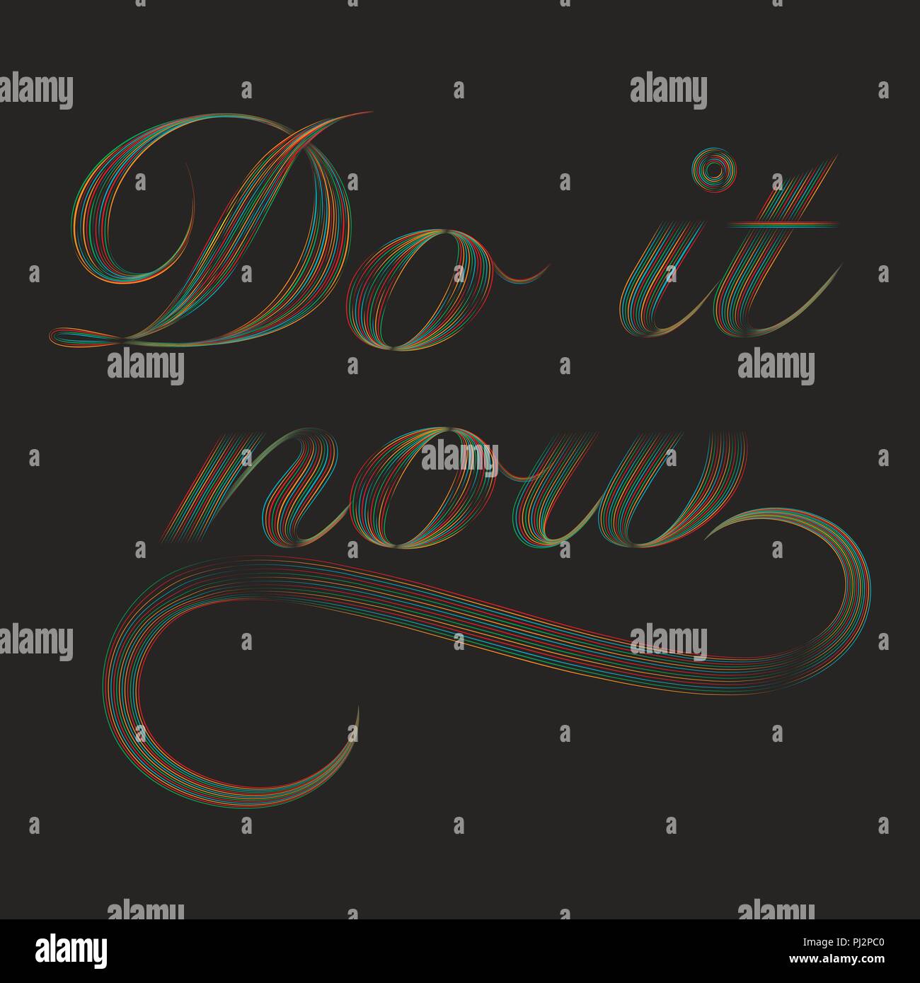 Black background with do it now text different colors Stock Vector ...