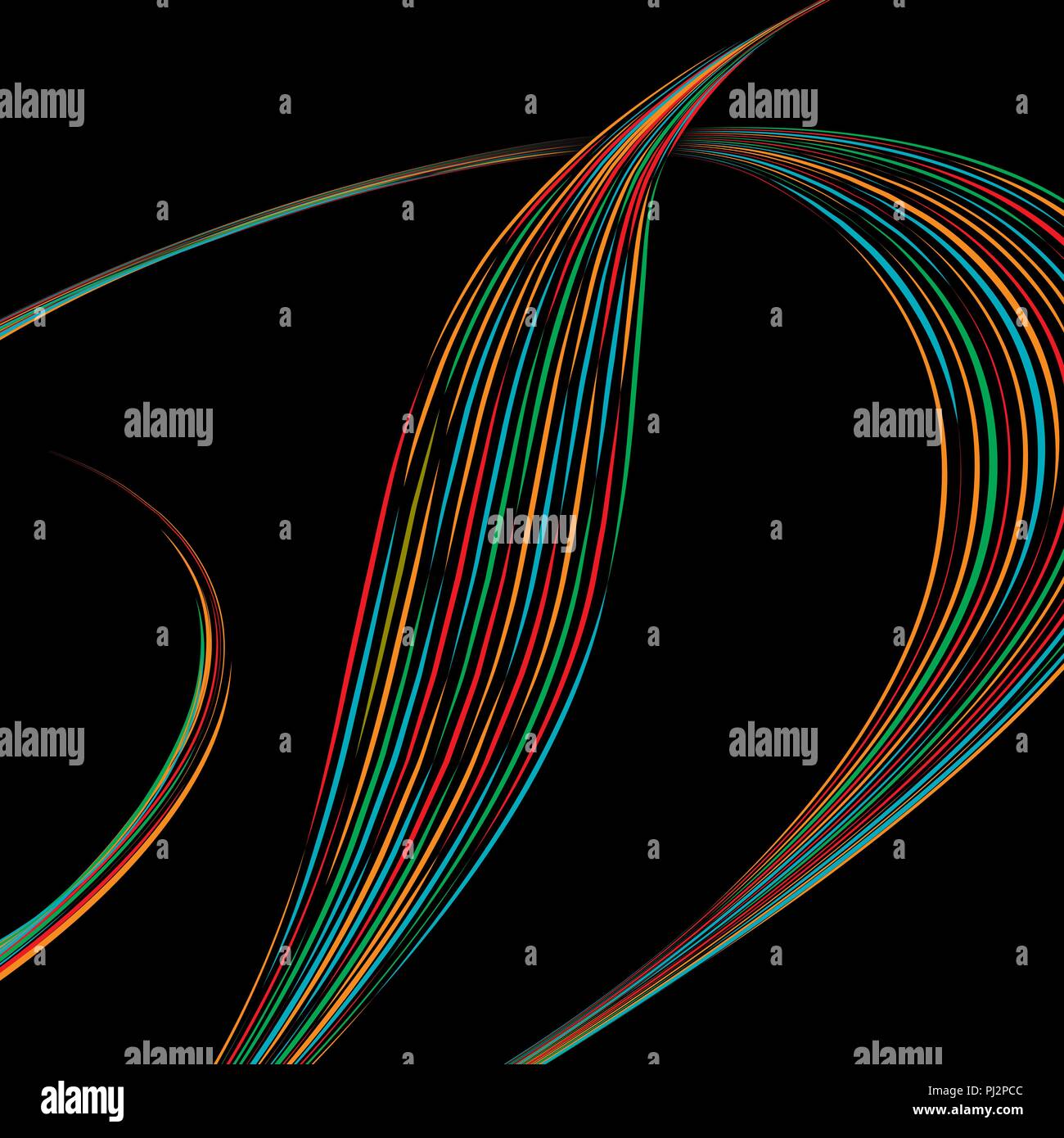 Black background with lines letter D silhouette different colors Stock ...